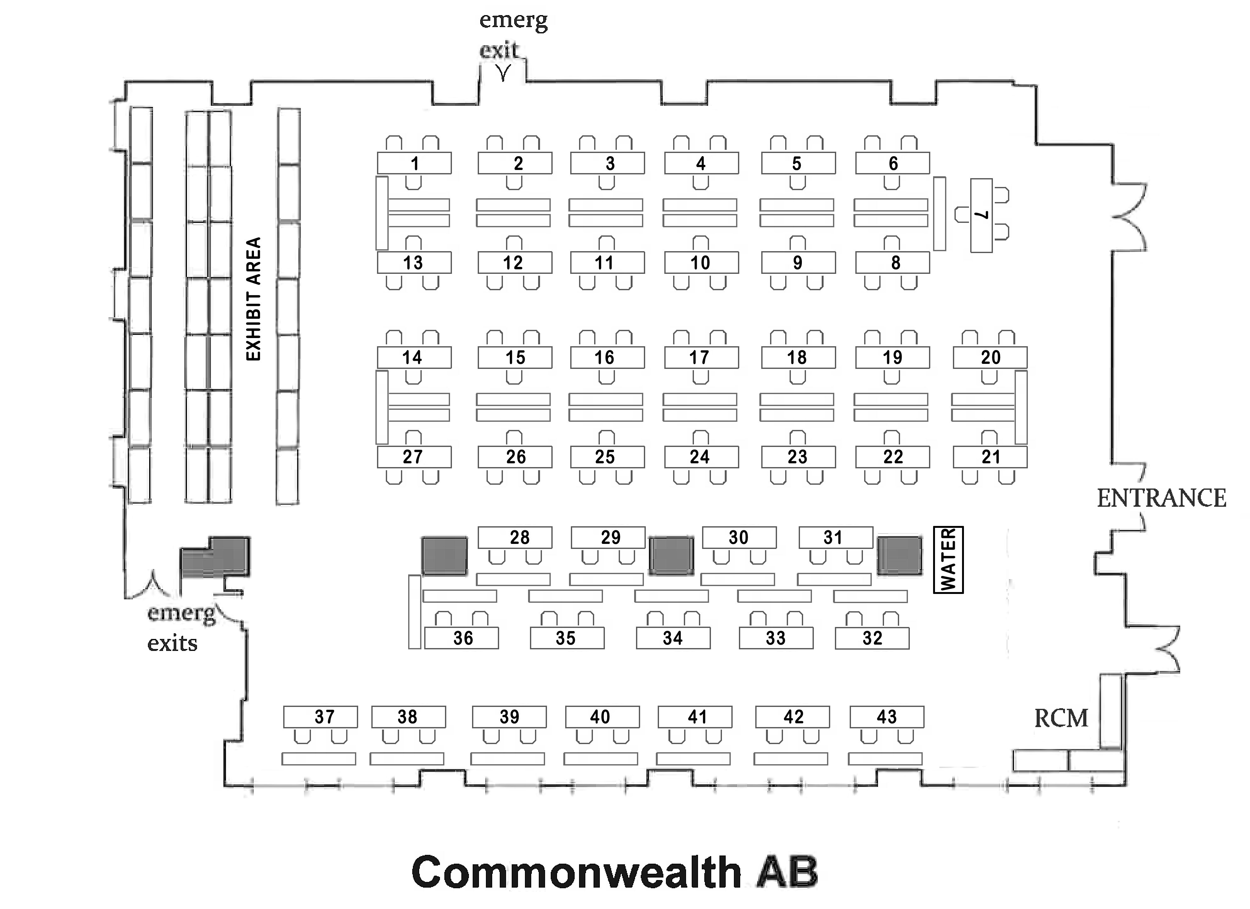 Dealers & Bourse Layout at the 2015 RCNA Convention | RCNA